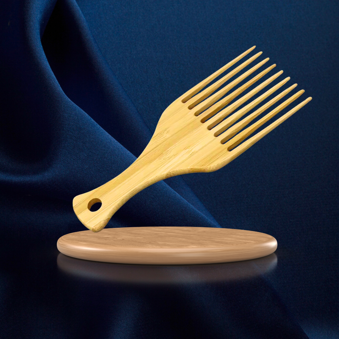 Natural Bamboo Wooden Afro Pick – True Gents